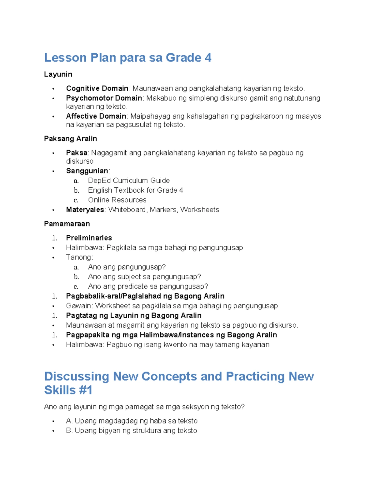 DLL English-4 Q3 W2 - Daily Lesson Log and Activities - Studocu