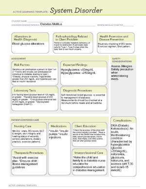 Hepatitis System Disorder - ACTIVE LEARNING TEMPLATES System Disorder ...