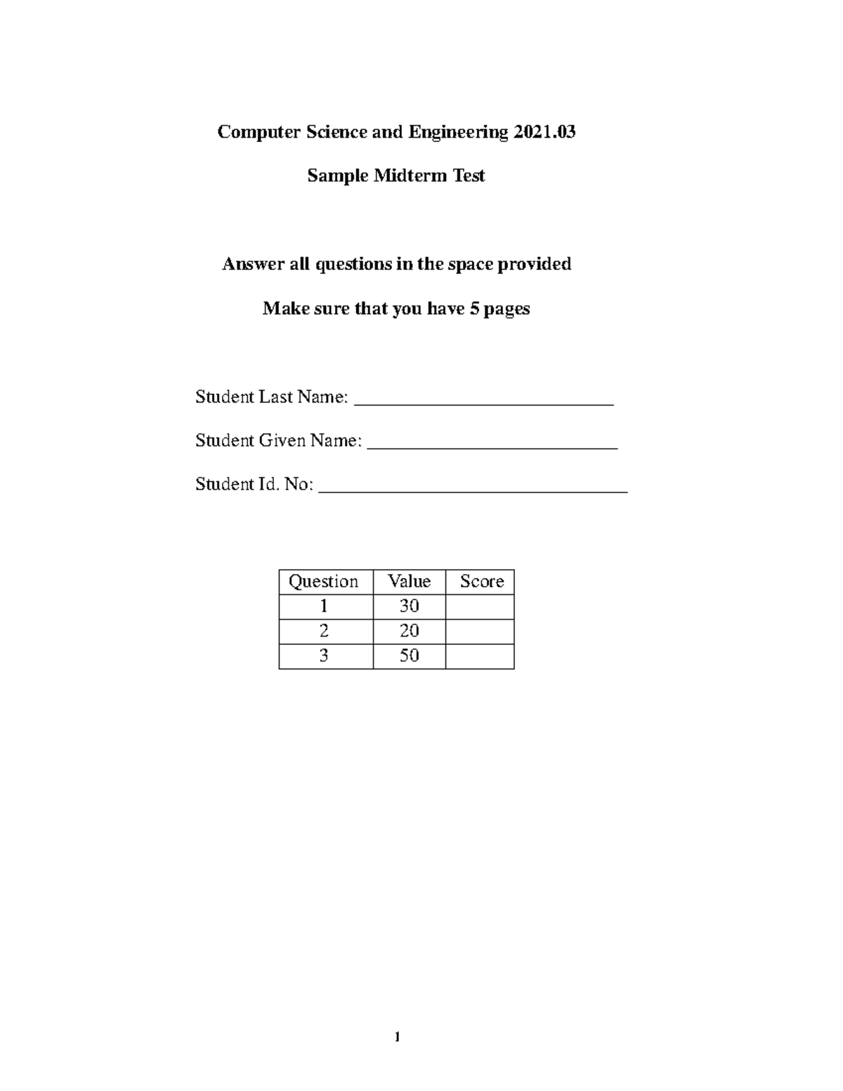 Sample Midterm Exam for CSE 2021: Key Questions and Answers - Studocu