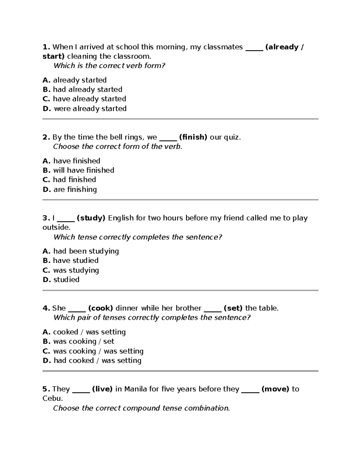 Compound and Tenses - Quiz Notes for Future Educators - Studocu