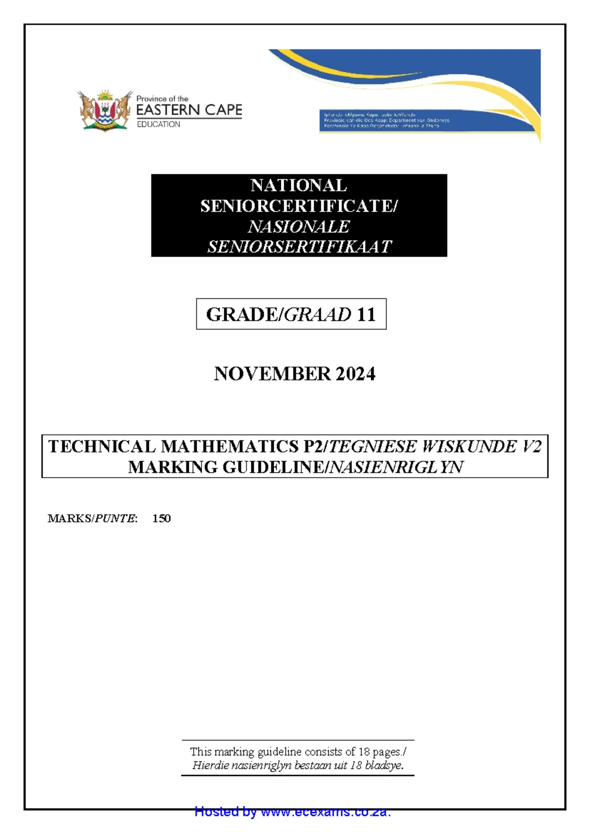 Geography P2 GR11 Marking Guide Nov 2024 - English Version - Studocu