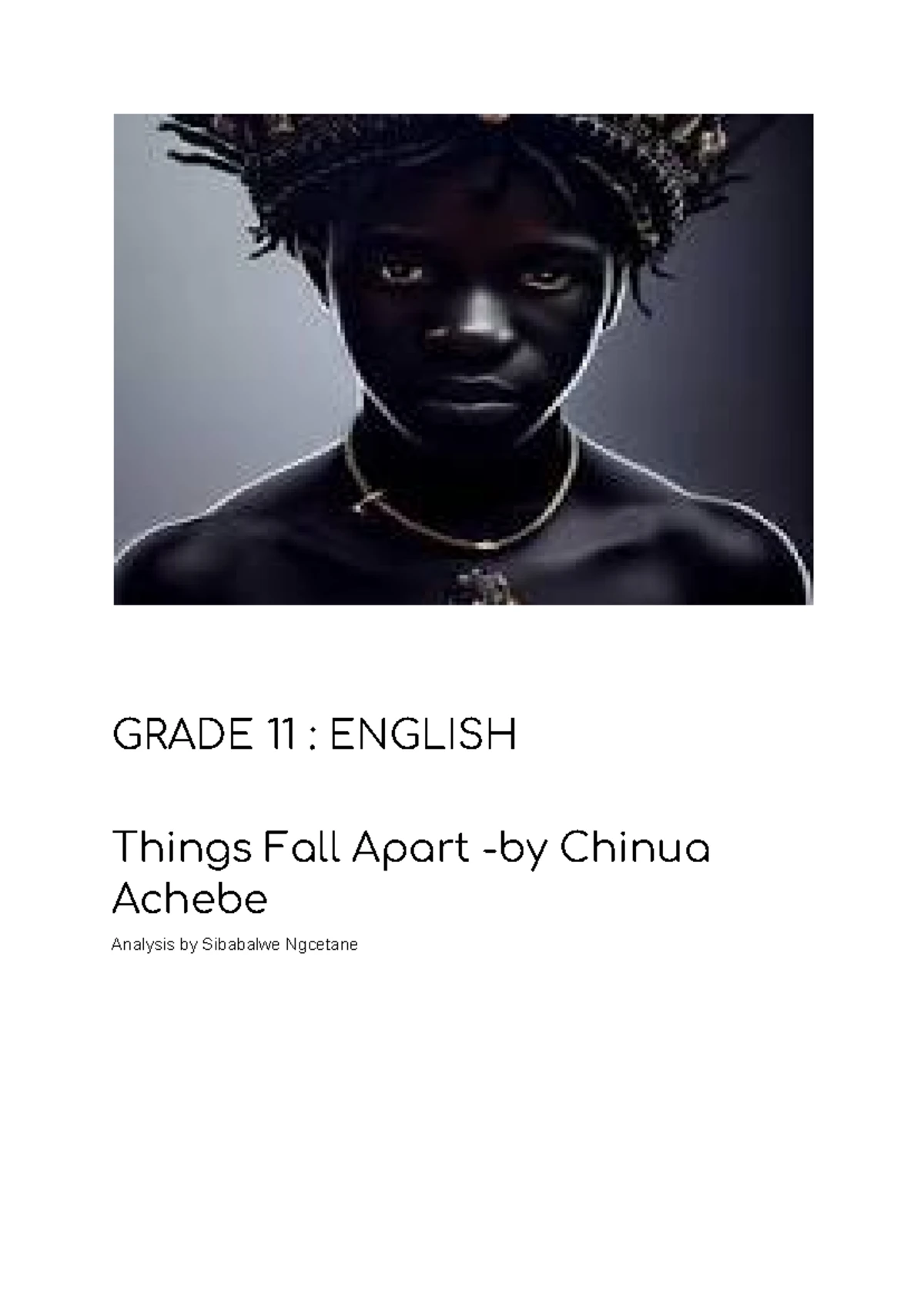 Cliffs Notes for Things Fall Apart (Literature Study Guide) - Studocu