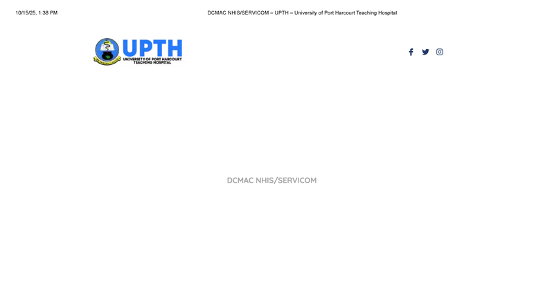 Dcmac Servicom Guidelines – UPTH University of Port Harcourt Hospital ...