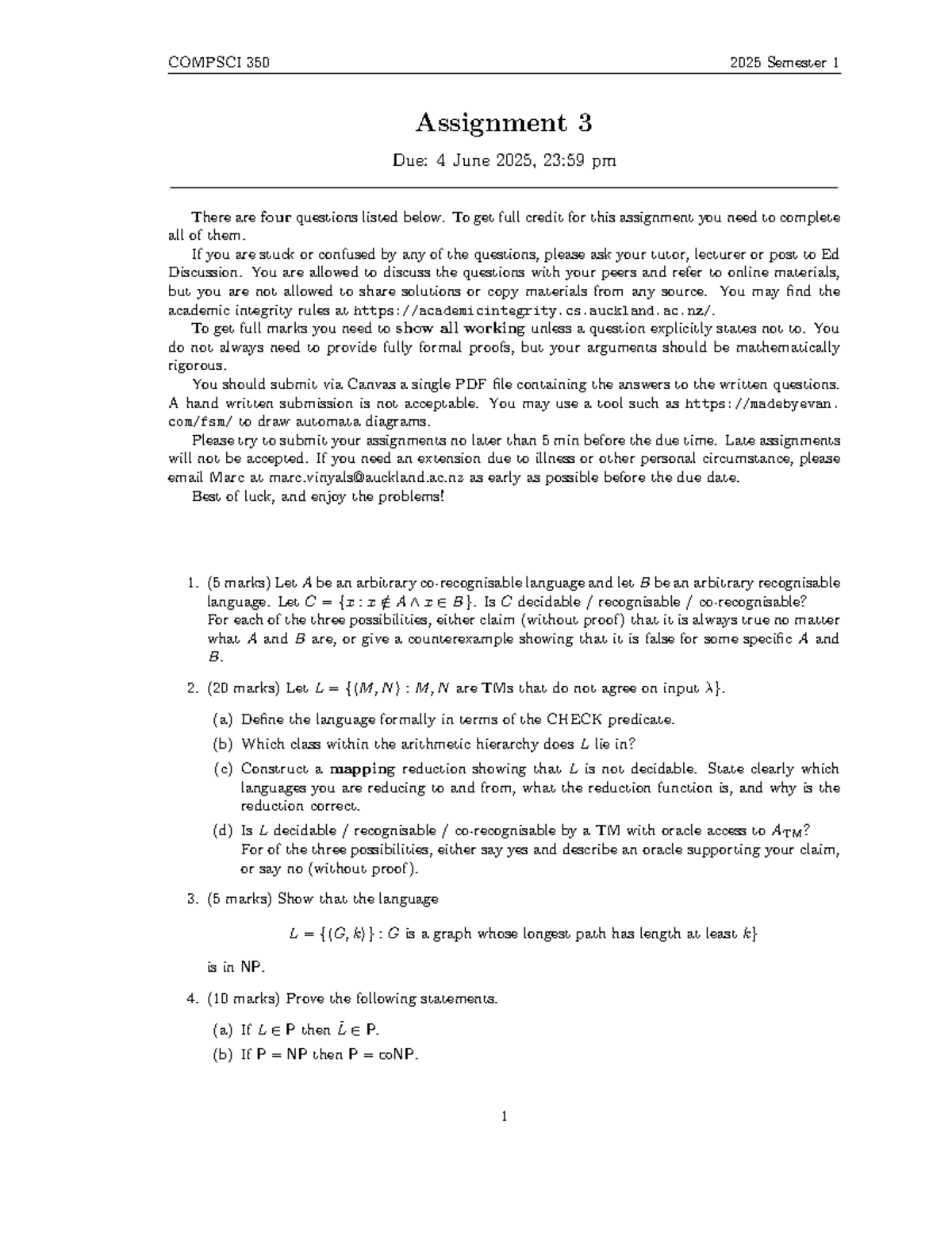 COMPSCI 350 Assignment 3: Key Concepts & Problem Solving Guide - Studocu