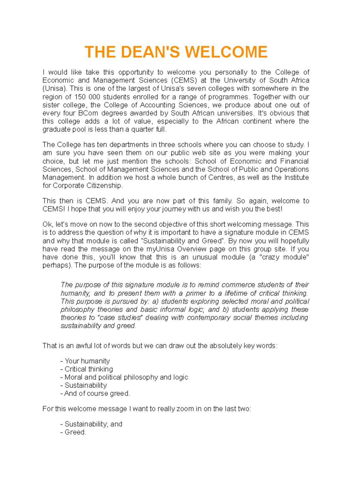 Assignment 3 sus1501 - ASSIGNMENT 3 – ITS ALL IN THE OUTCOME ...