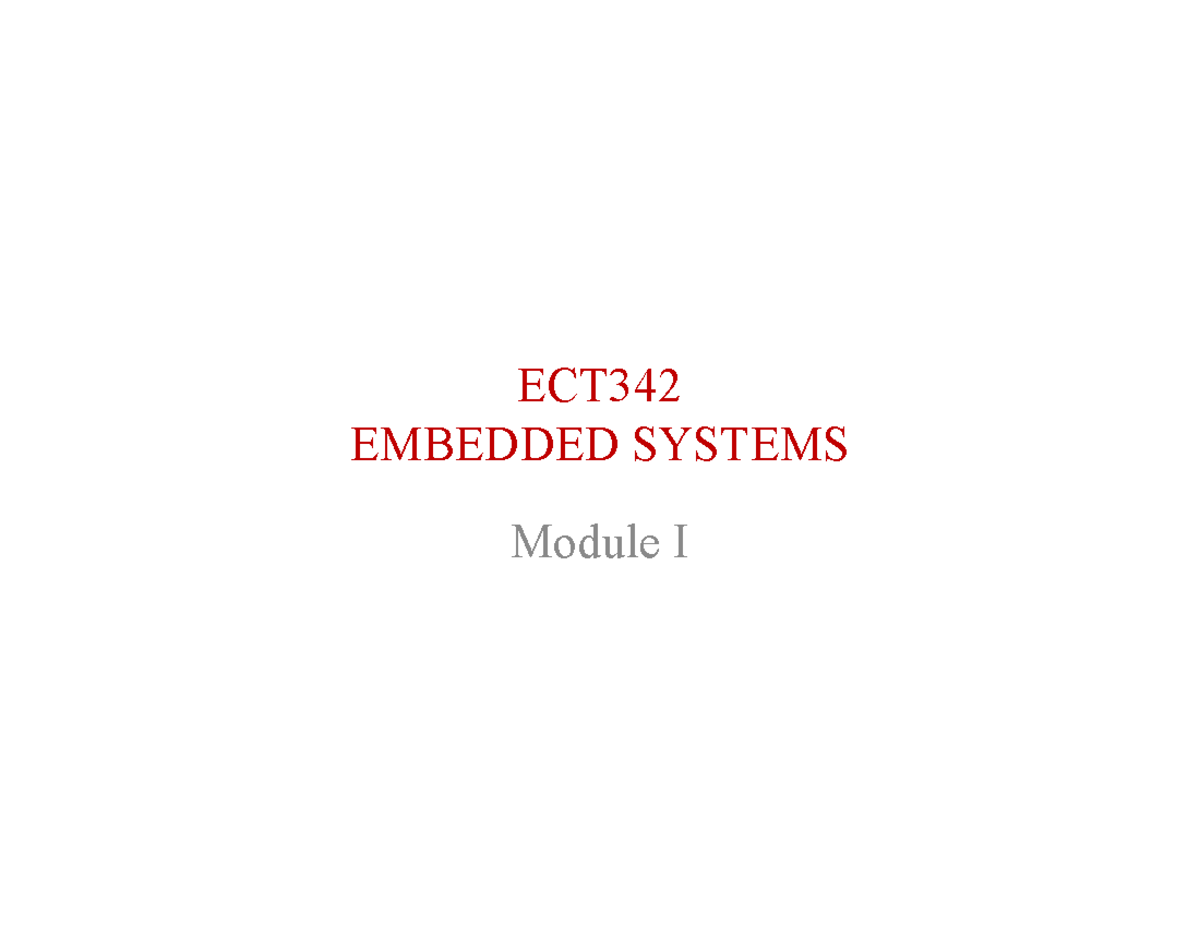 ECT342 Embedded Systems Module I Syllabus and Overview - Studocu