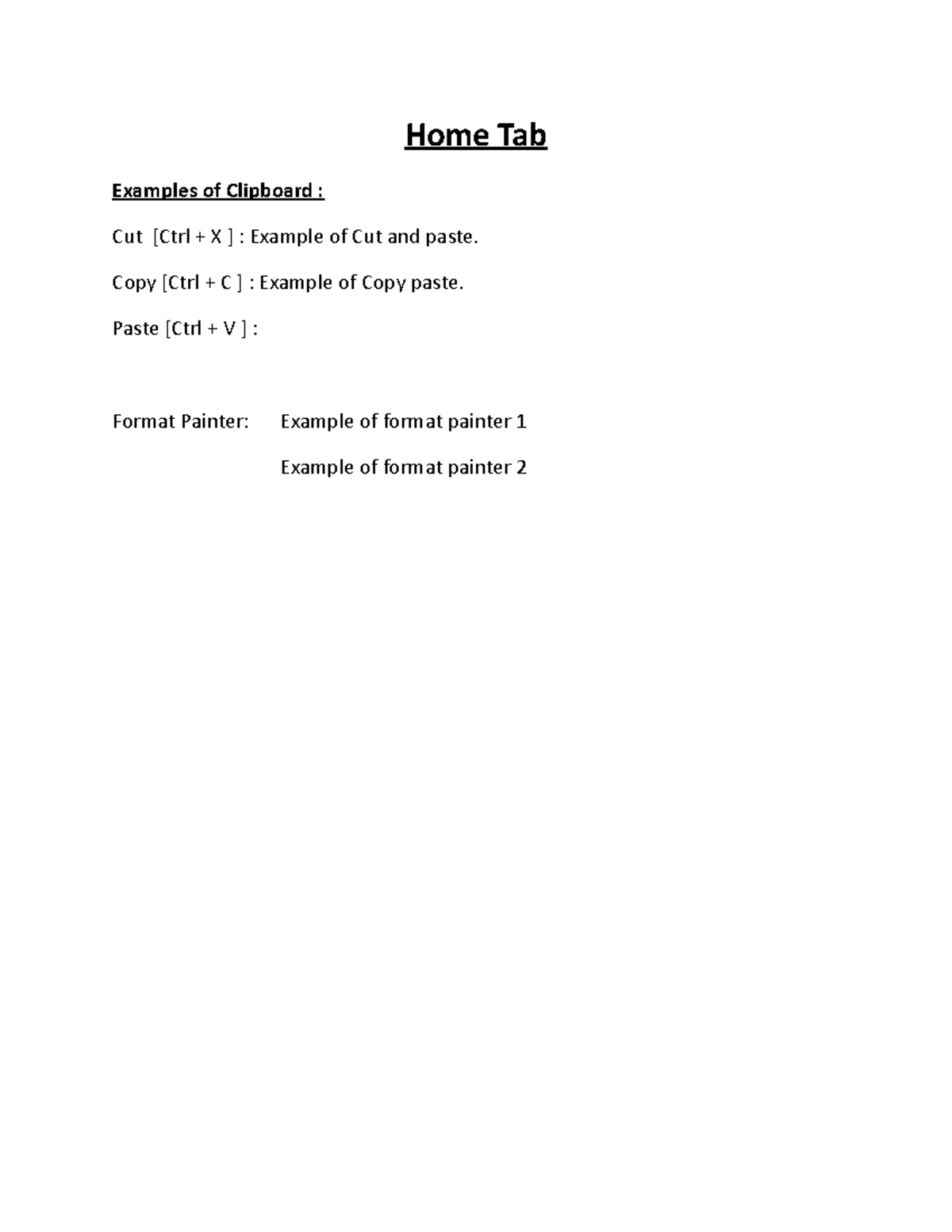 Microsoft Office Word Home Tab Practical Guide - Studocu