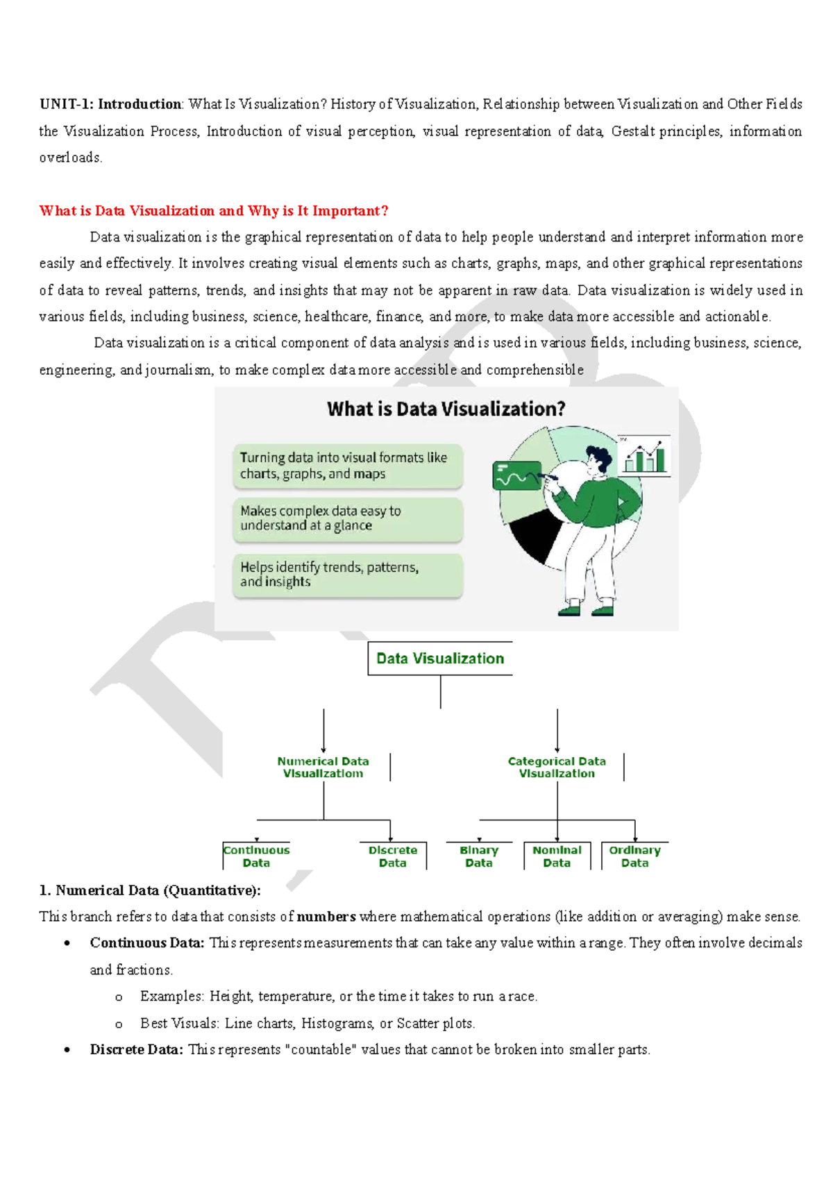 DATA VISUALIZATION UNIT I: Understanding Key Concepts and Principles - Studocu