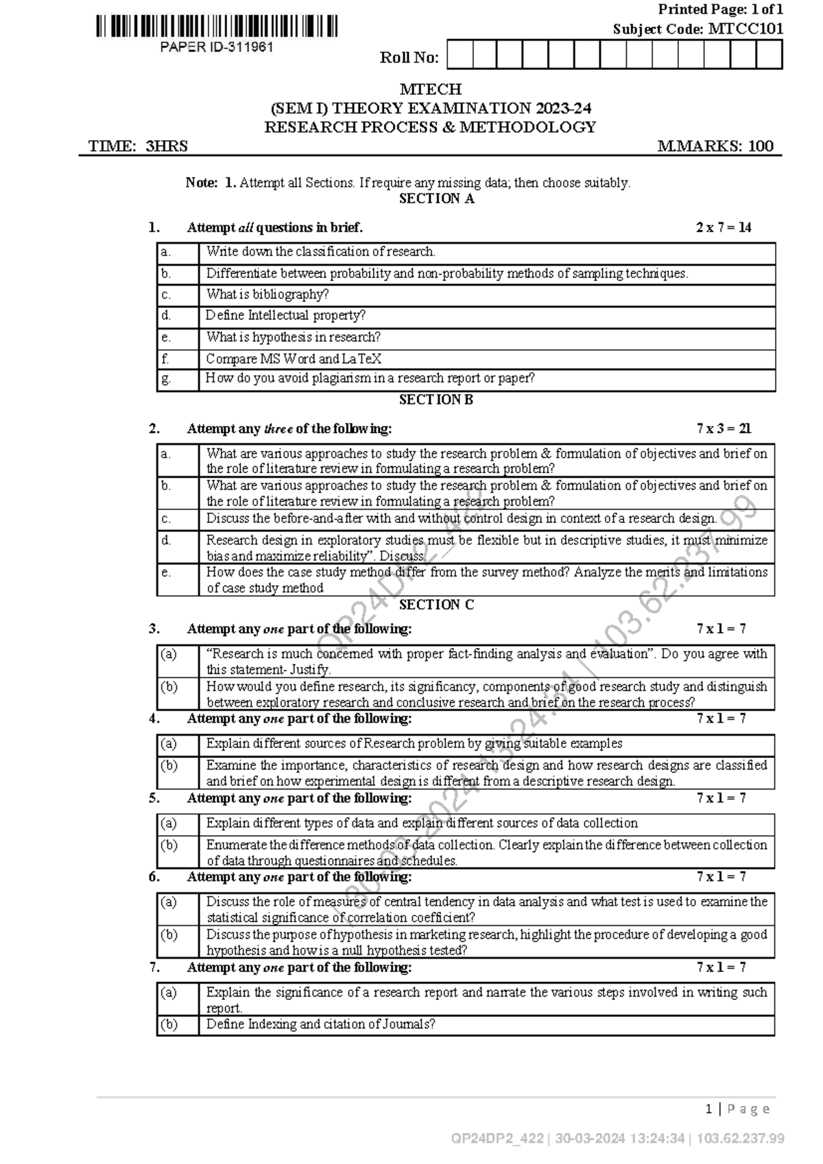 MTCC101 - Research Process Methodology Exam Notes - Studocu
