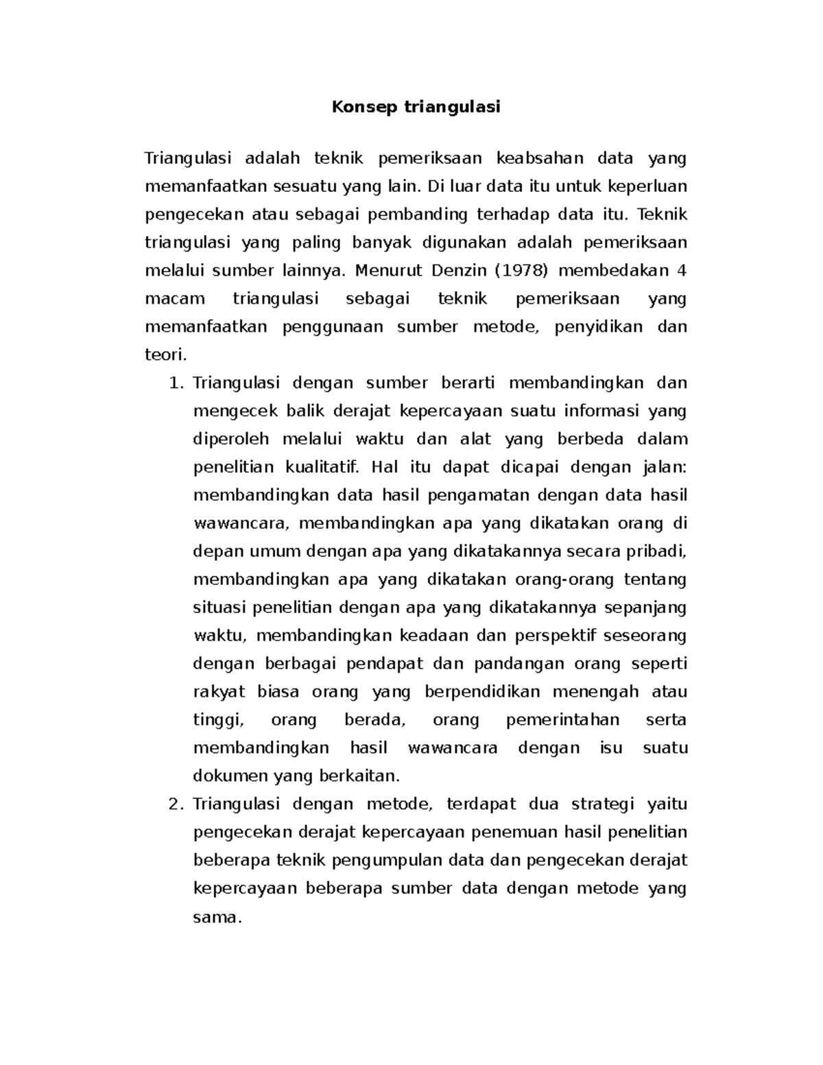 Konsep Triangulasi dalam Metodologi Penelitian Kualitatif - Studocu