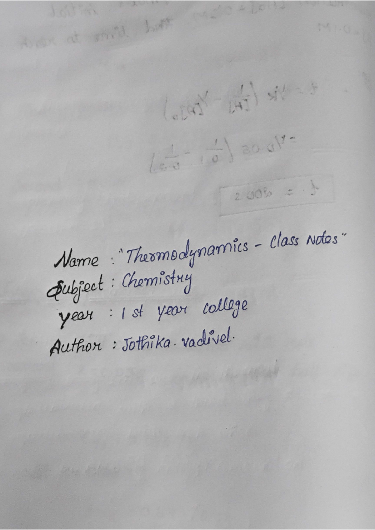 Chemistry 1st Year: Chapter 3 - Thermodynamics Overview - Studocu