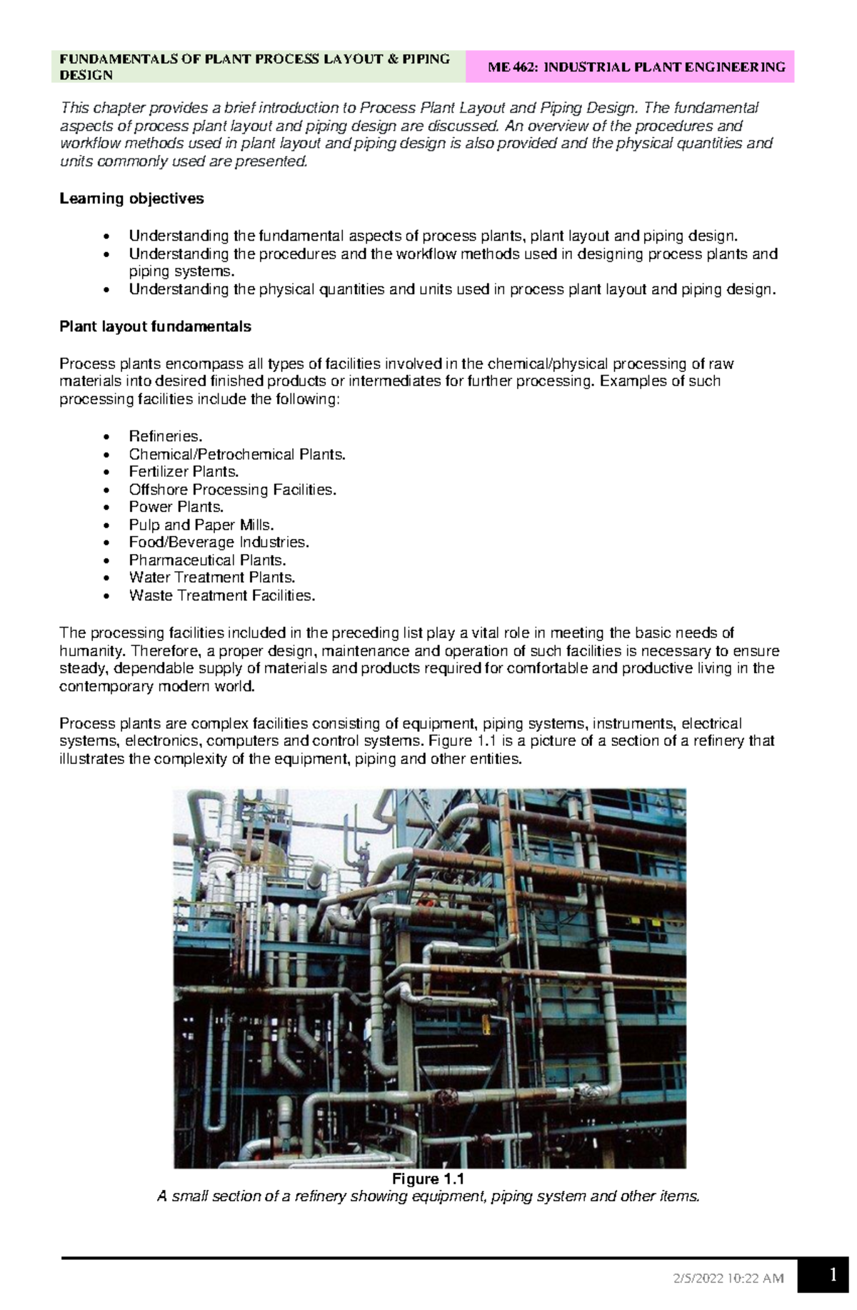 02 1a Fundamentals of Plant Process Layout Piping Design - DESIGN ME ...