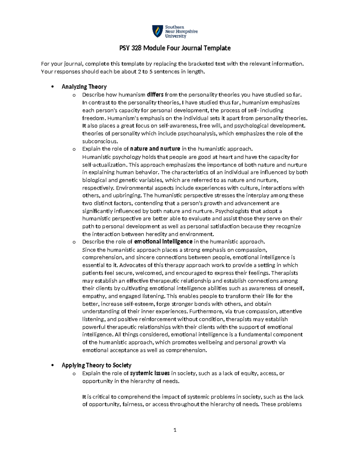 4-1 Activity Journal - PSY 328 Module Four Journal Template For your ...