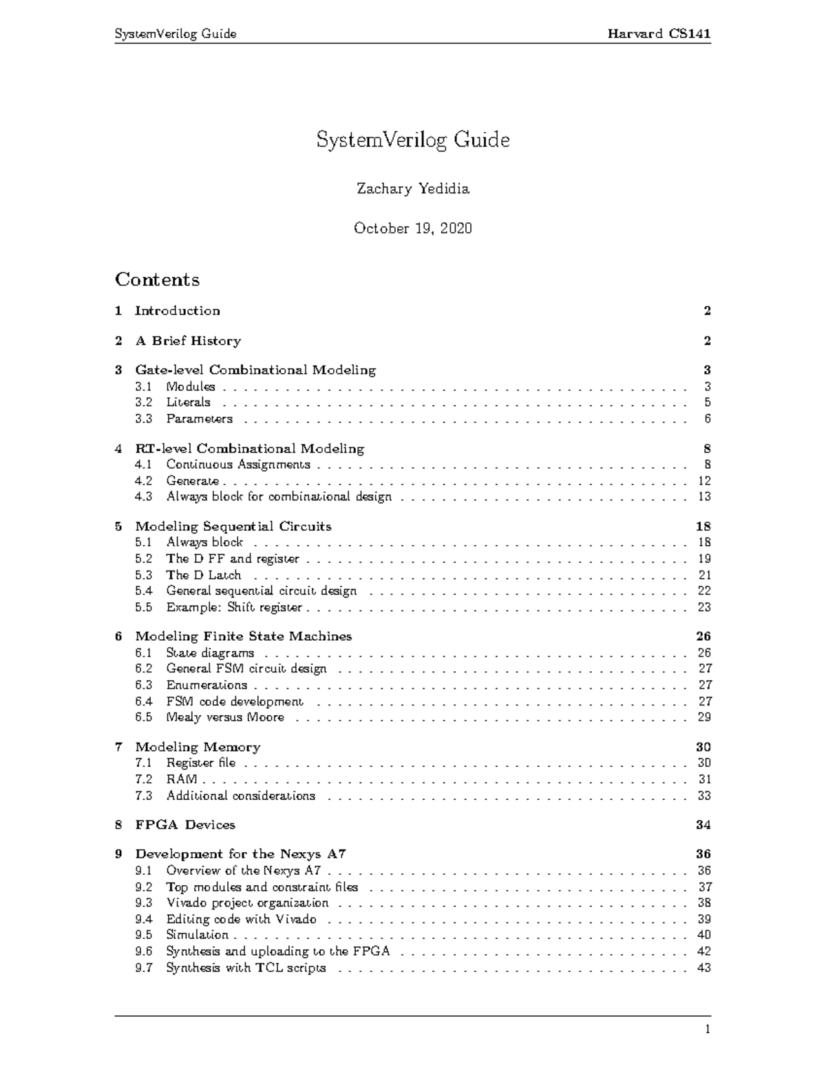 SystemVerilog Guide for Harvard CS141: Comprehensive Overview - Studocu