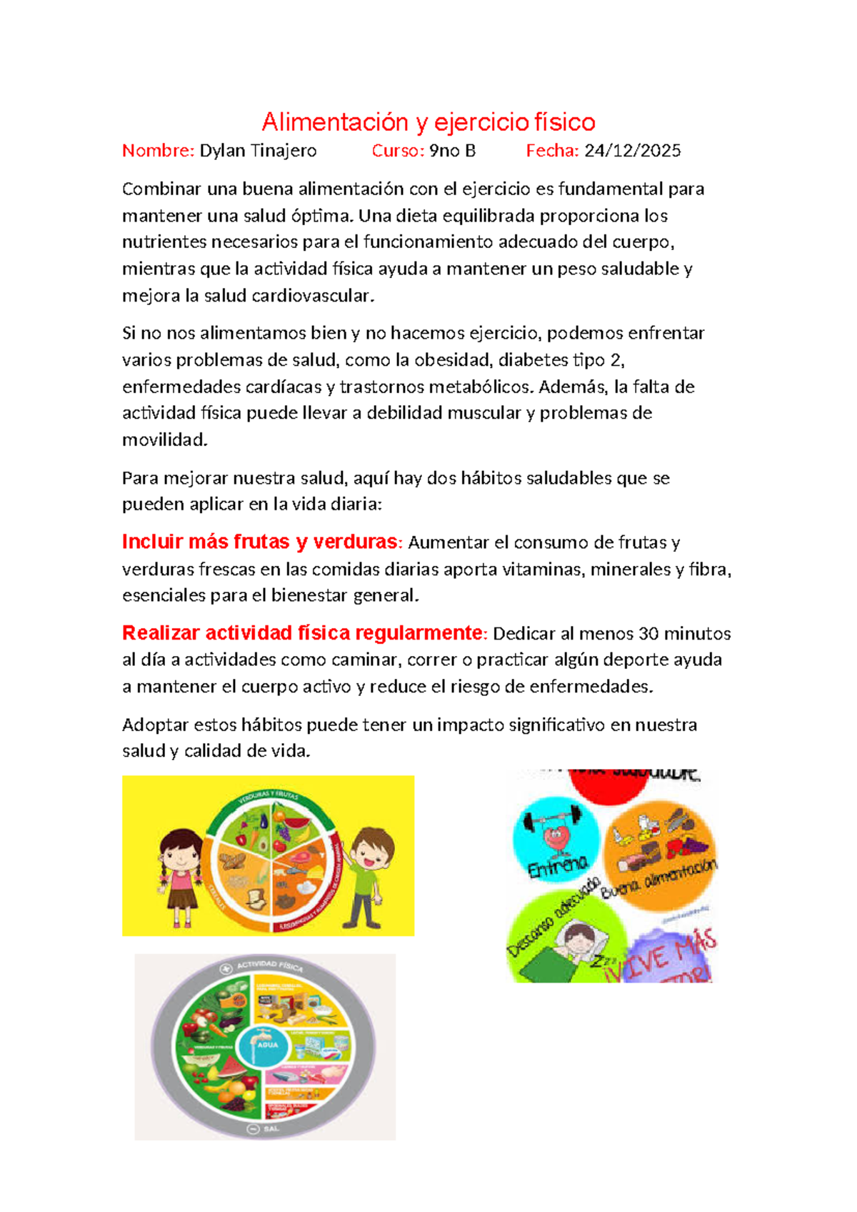 Alimentación y Ejercicio Físico: Claves para una Salud Óptima - Studocu