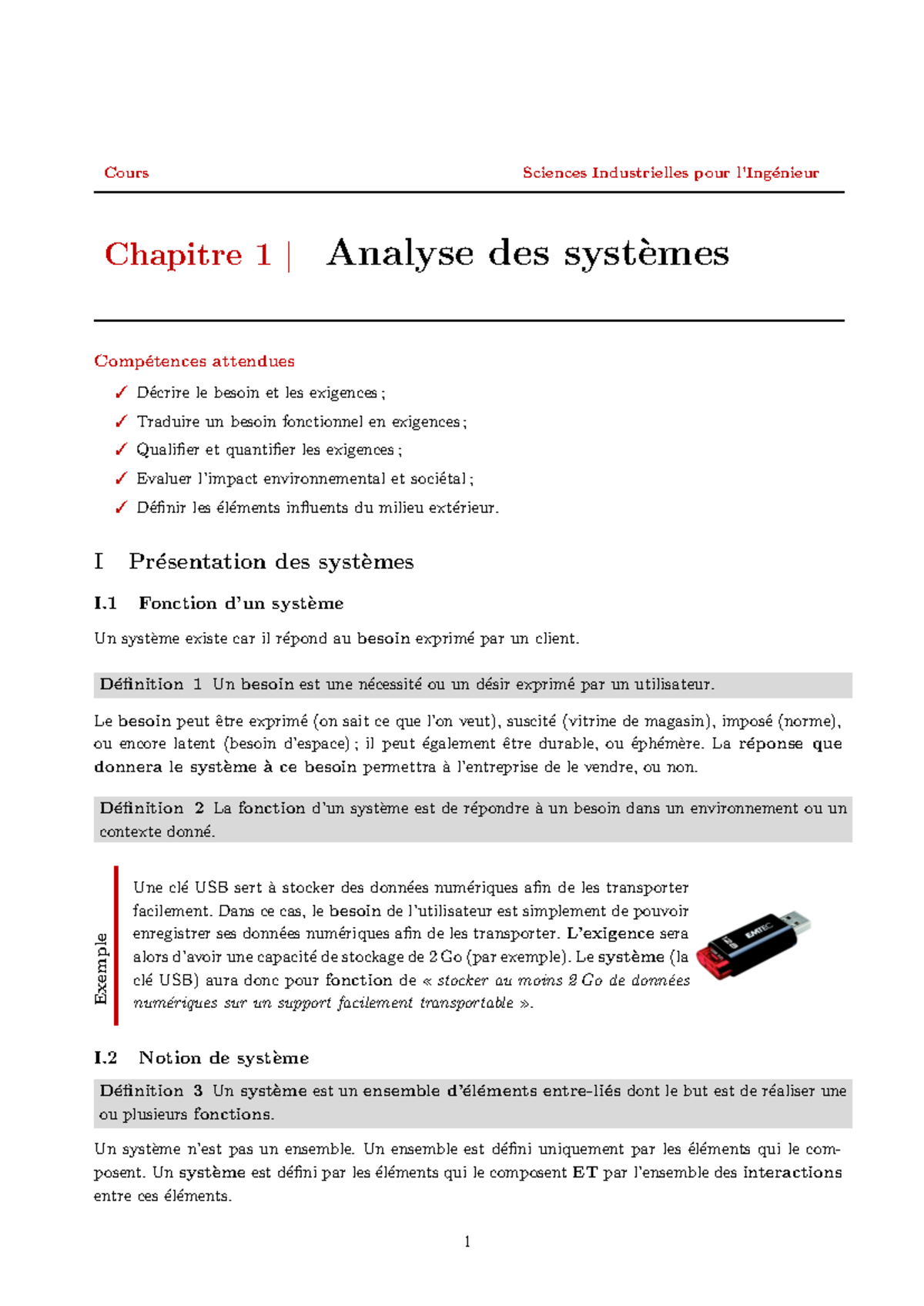 Chap1 - Analyse des Systèmes en Sciences Industrielles - Cours SI 1A ...