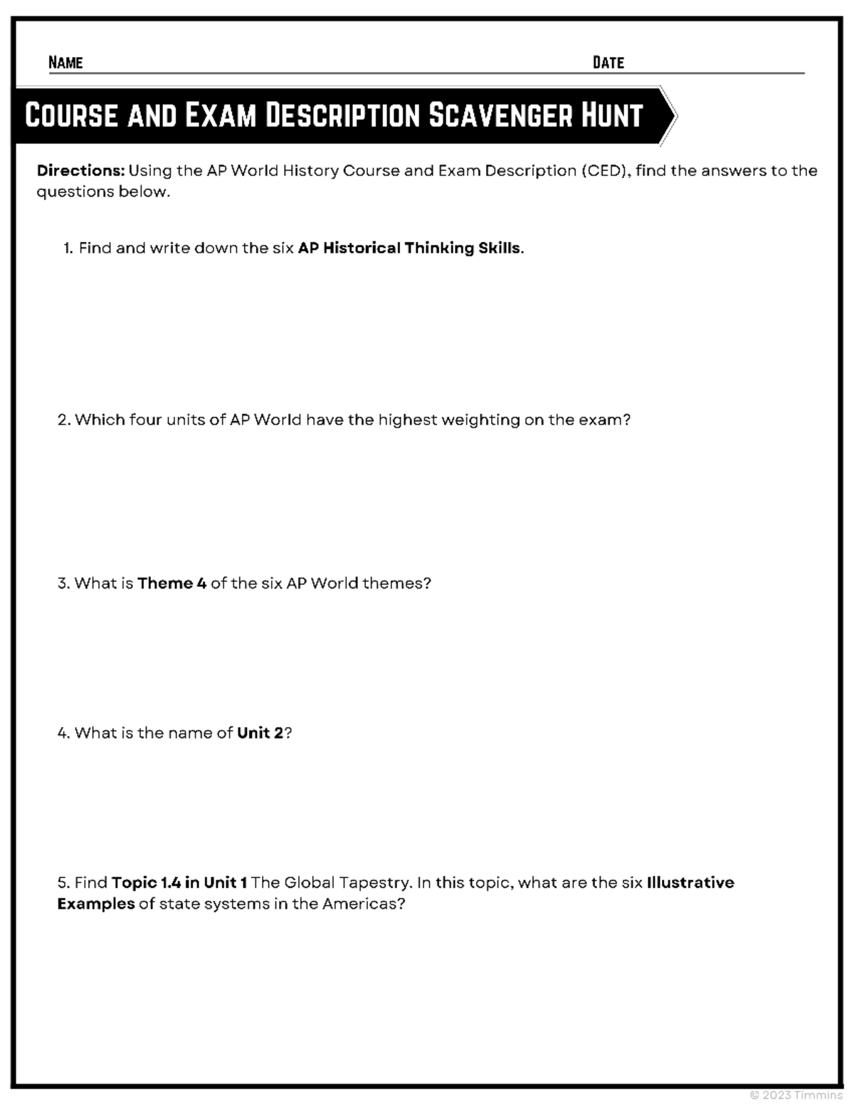 AP World History Unit 1 - 0.5 Unit Practice Questions - Studocu
