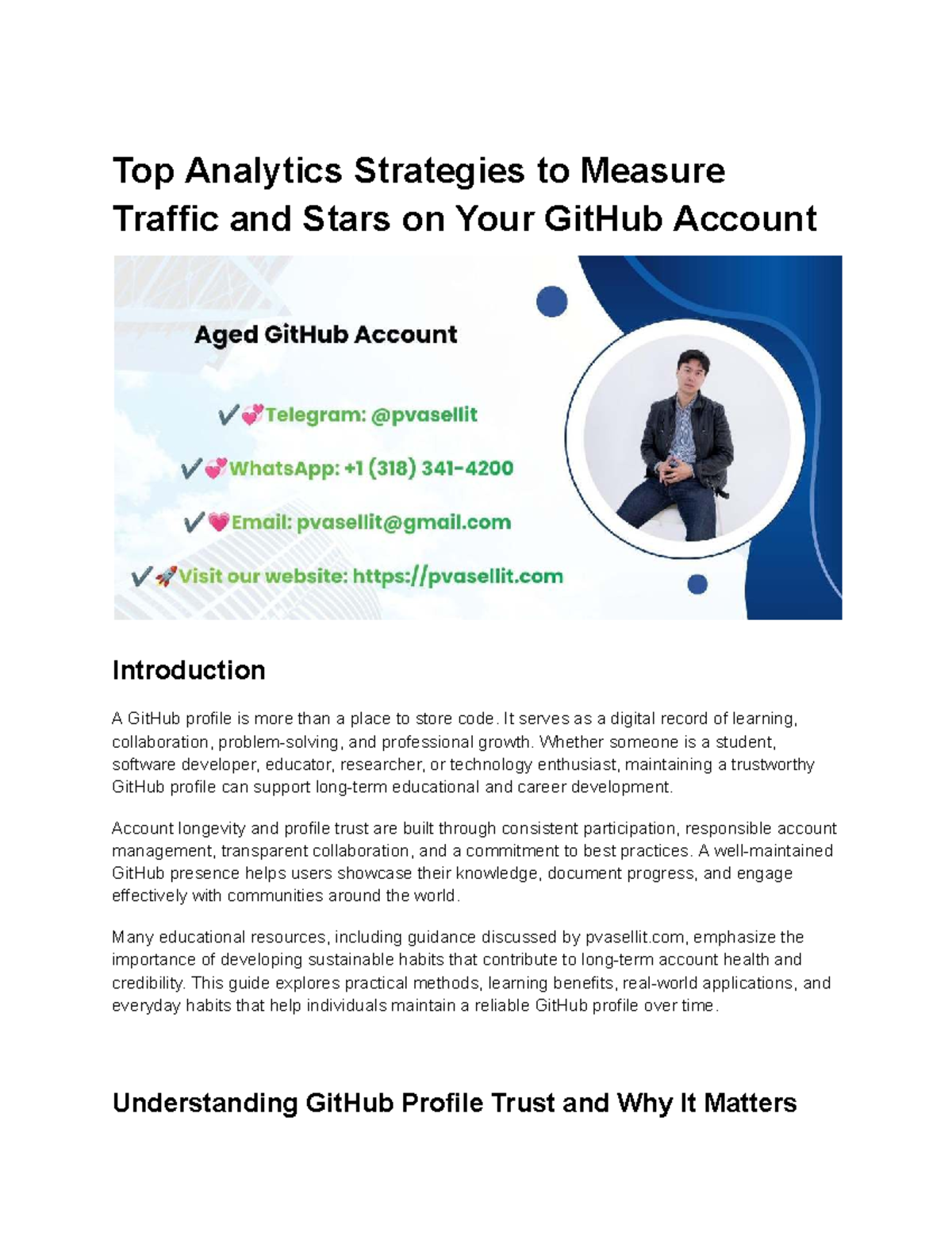 GitHub Profile Trust: Strategies for Analytics & Engagement - Studocu