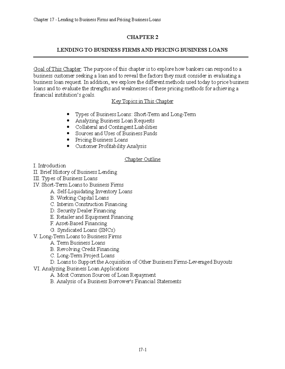 Tut8 - Business Loans & Pricing Analysis in Banking - Studocu