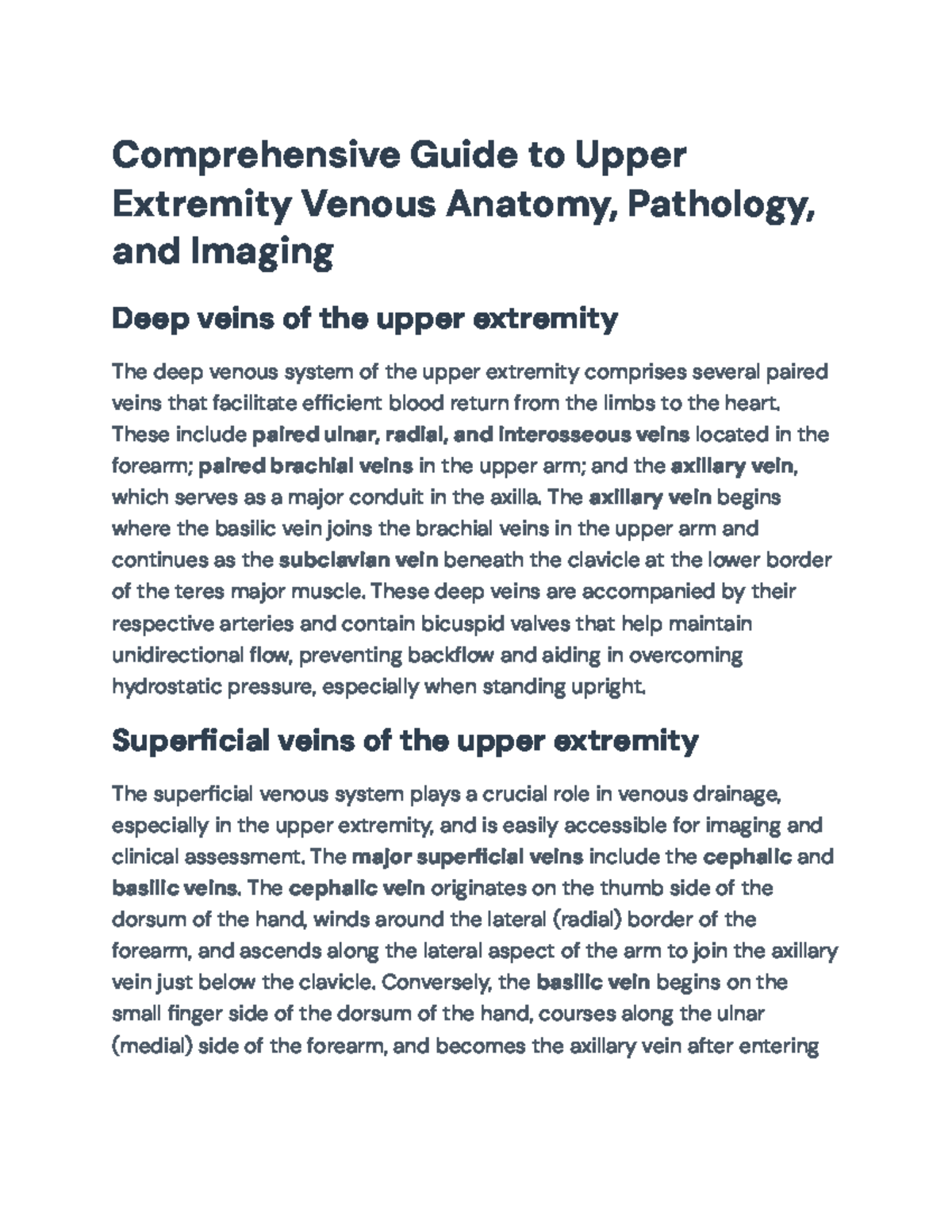 Comprehensive Overview of Upper Extremity Venous Anatomy & DVT Risks ...