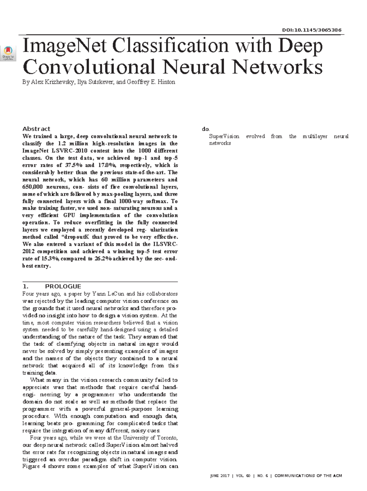 ImageNet Classification with Deep CNNs: Insights and Results (CS 321 ...