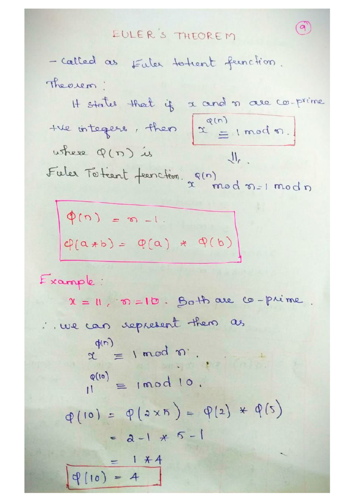 CRT & Euler Totient Function Notes (MATH 101) - Studocu