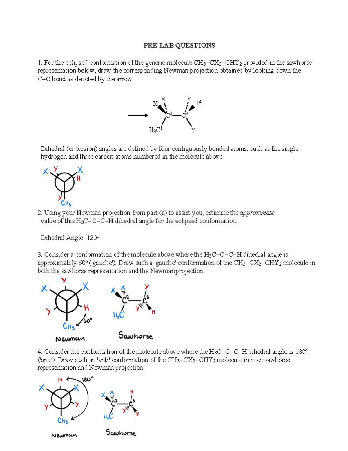 Computation Lab: Pre Lab Questions - X Y PRE-LAB QUESTIONS For the ...