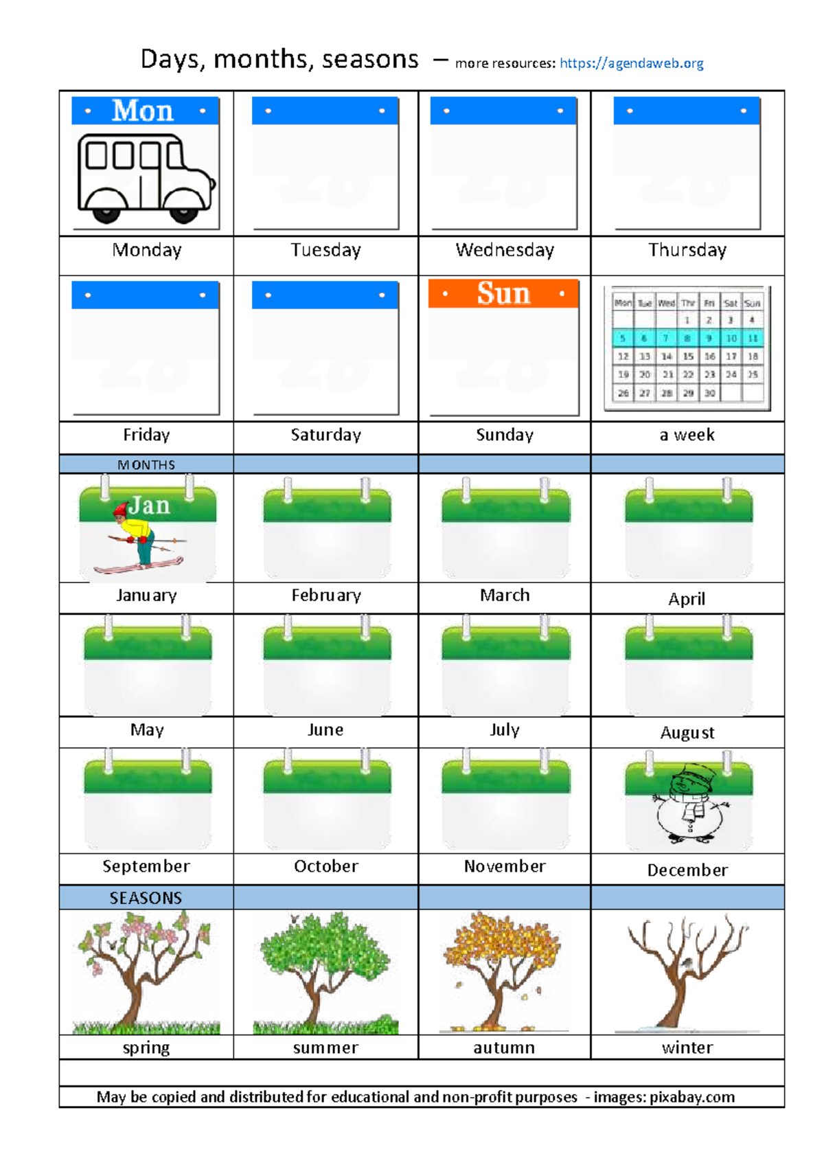 Days months seasons 2 - Genial - Inglés - Days, months, seasons – more ...