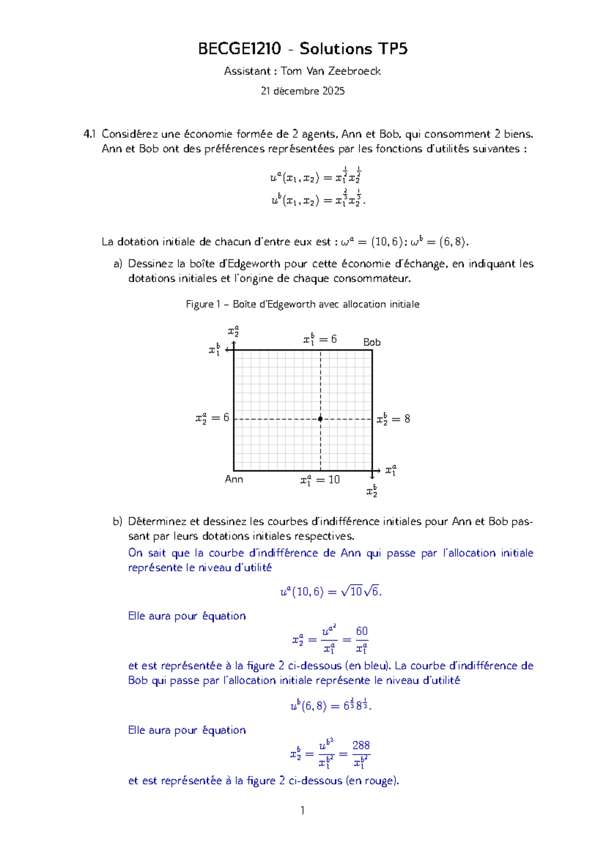 TP5 - BECGE1210 Solutions sur les Allocations Pareto et Courbes d ...