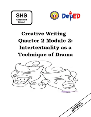 4 Q1 Creative Writing - Creative Writing Quarter 1 Module 4: Fiction as ...