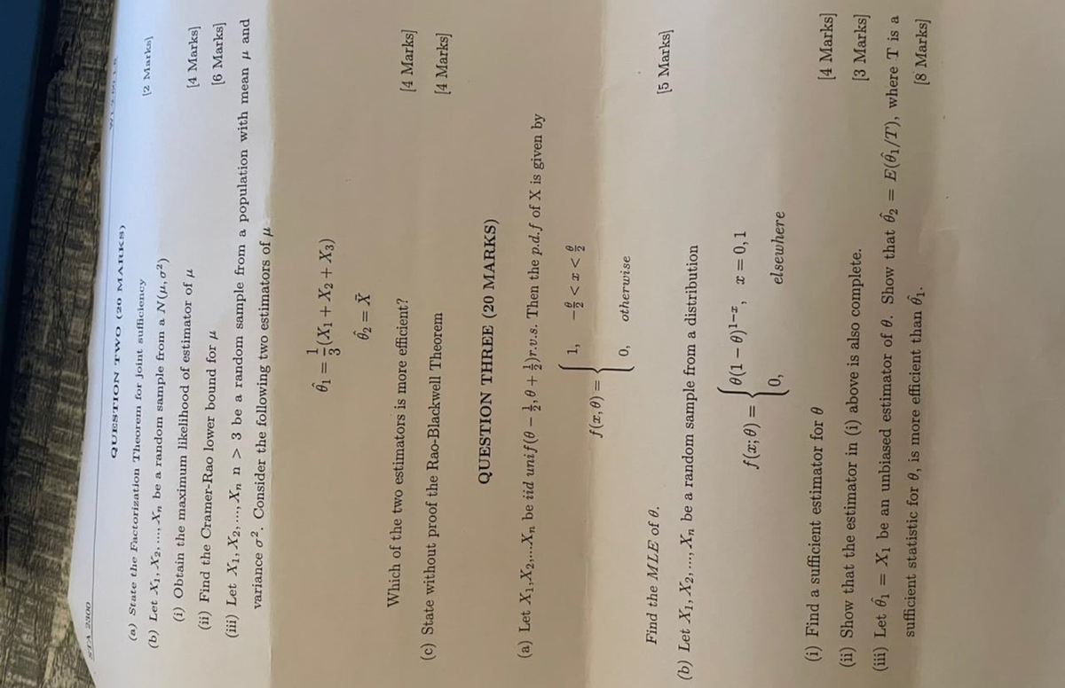 STA 2300 Final Exam Questions on Factorization & MLE - Studocu