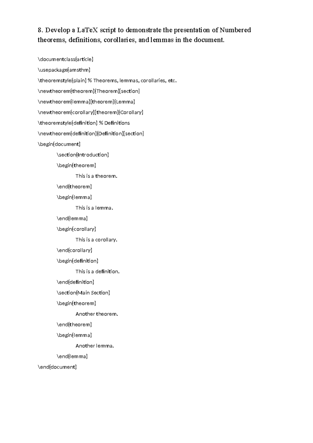 8 & 9 - LaTeX Script for Numbered Theorems and Definitions - Studocu