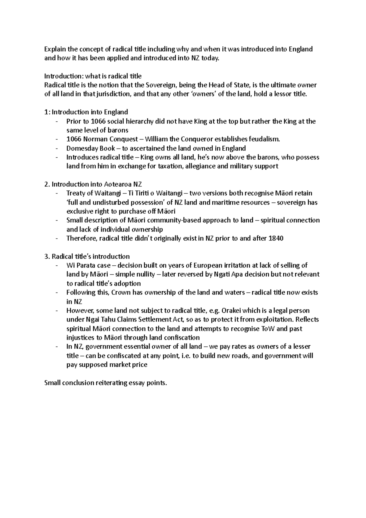 Radical Title: Historical Overview and Application in England & NZ ...