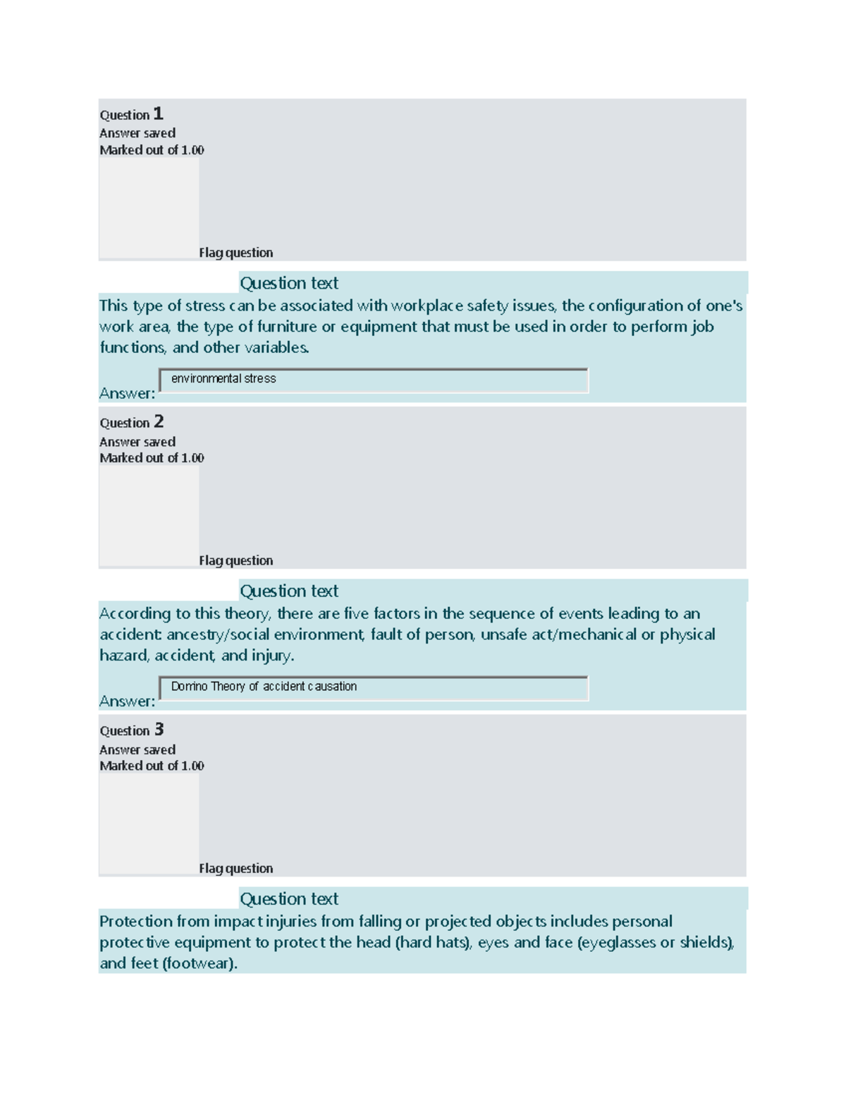 Workplace Safety Quiz Answers - Course Code: WS101 - Studocu