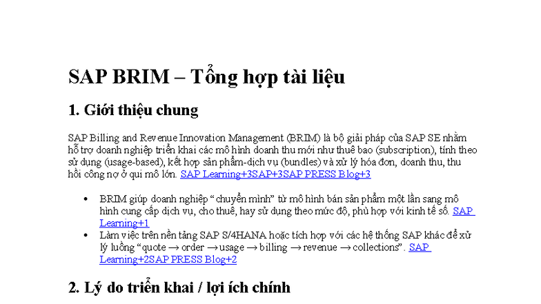 SAP BRIM - material about sap brim - SAP BRIM – Tổng hợp tài liệu 1 ...