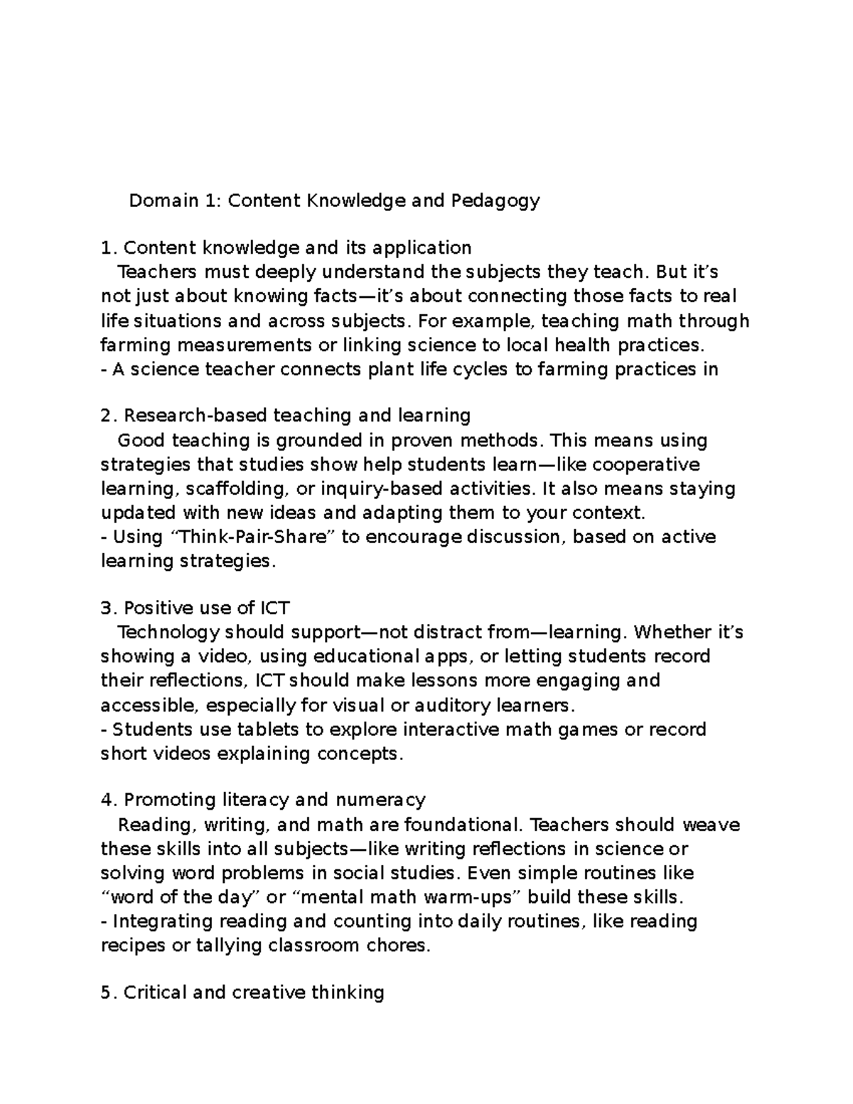PPST - Domain 1: Content Knowledge and Pedagogy Notes - Studocu