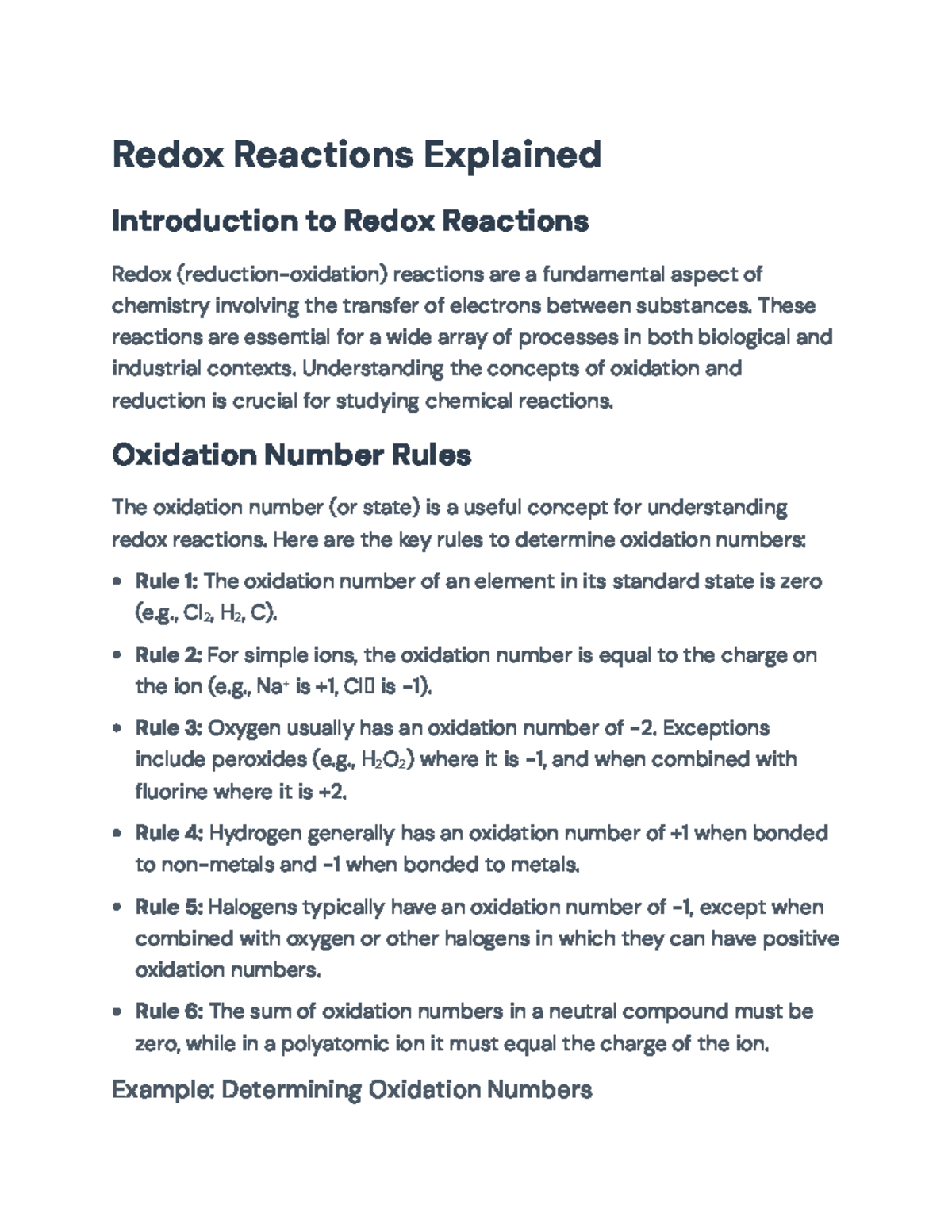 Redox Reactions and Oxidation Number Rules: A Comprehensive Guide ...