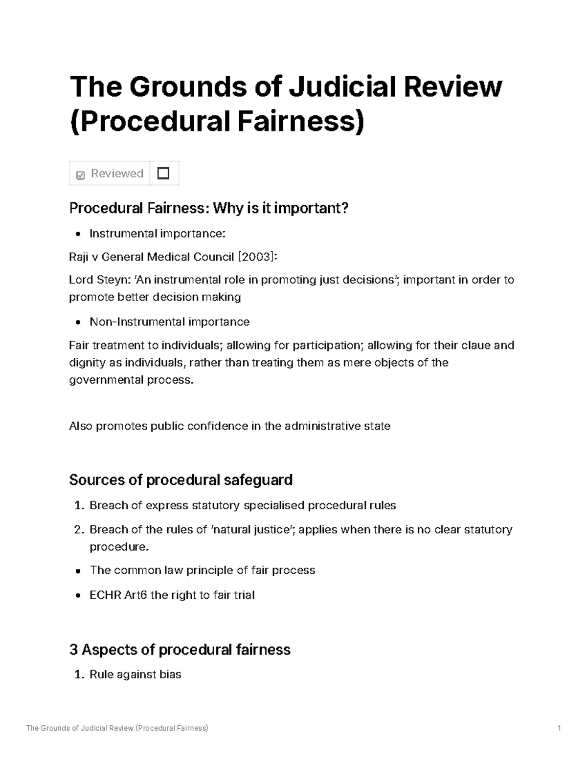 Judicial Review Grounds: Emphasizing Procedural Fairness Principles ...