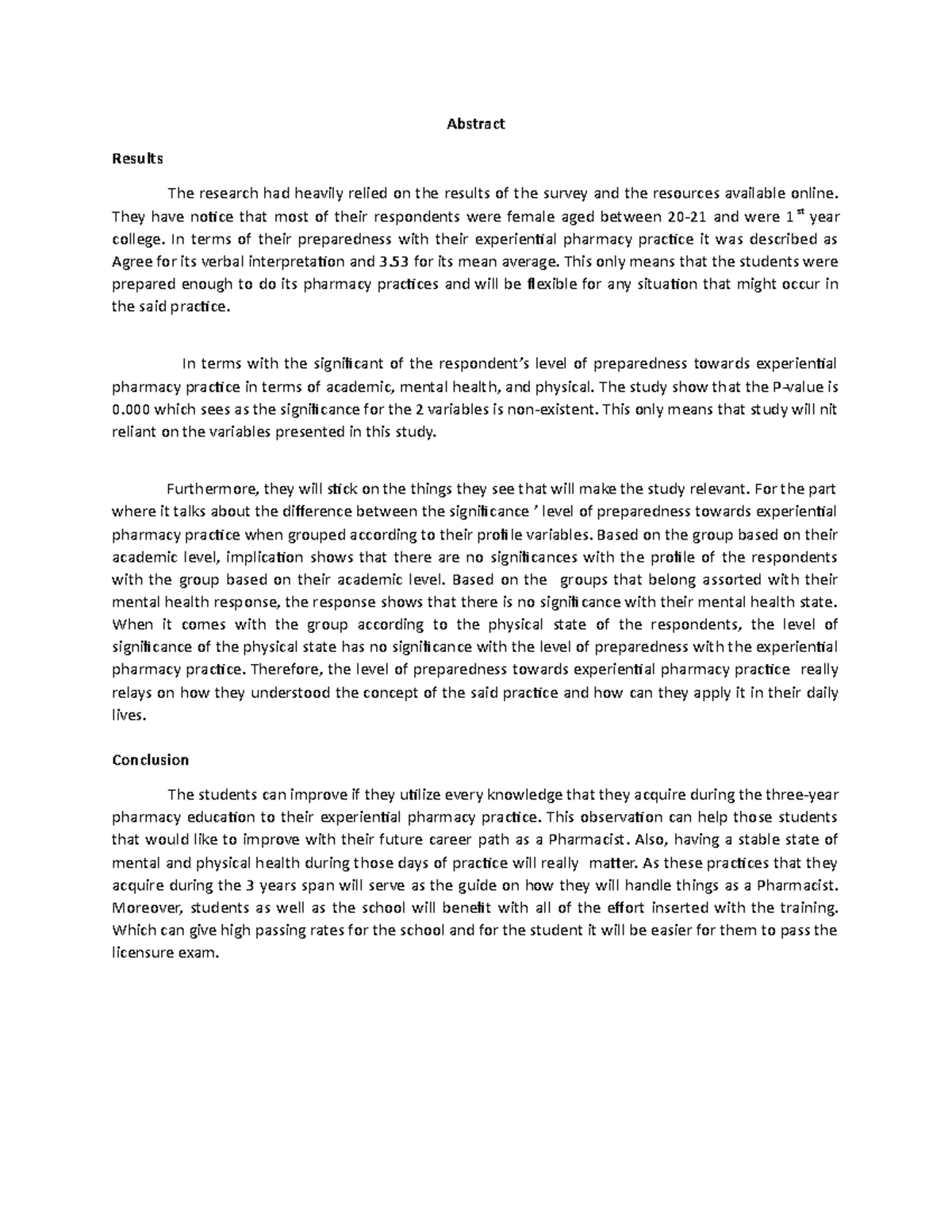 Abstract - guides - Abstract Results The research had heavily relied on ...