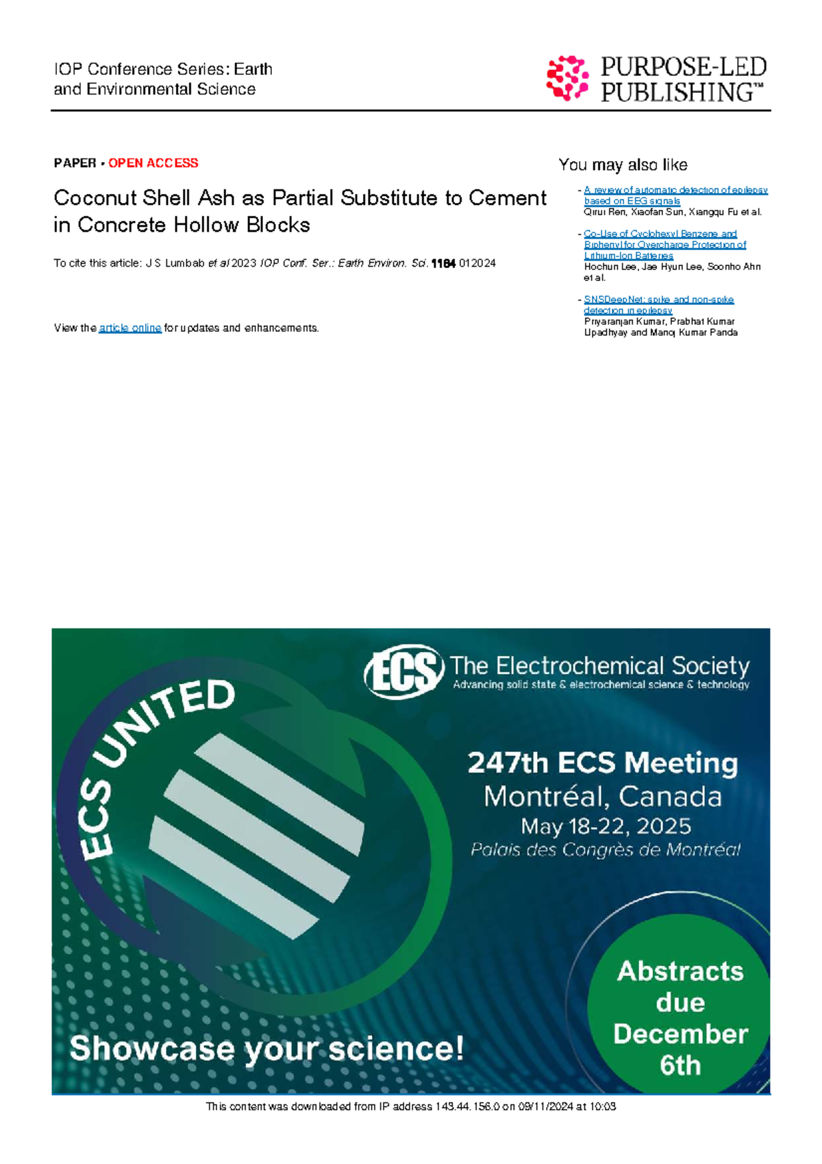 CIVIL 101: Coconut Shell Ash as Cement Substitute in CHB Production ...