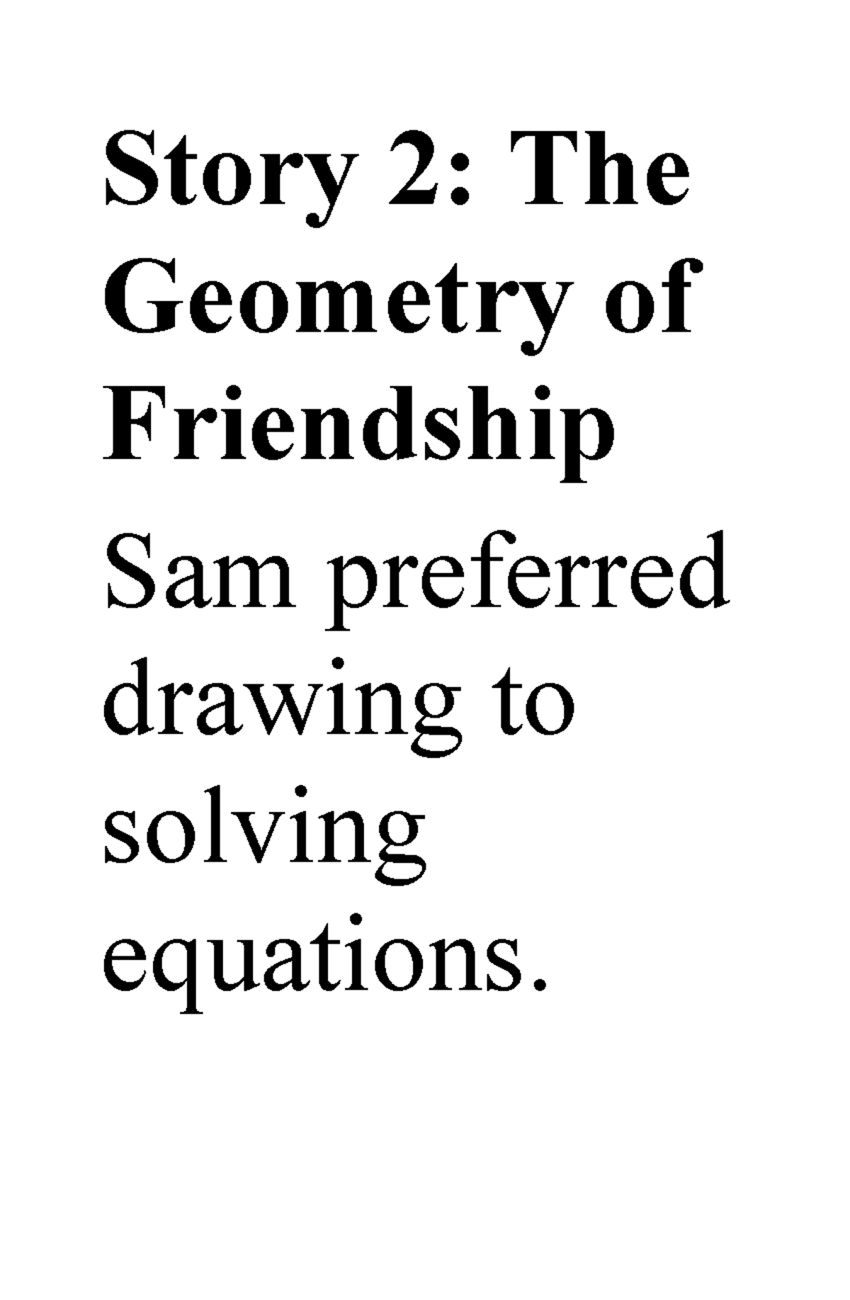 Story 2: The Geometry of Friendship - MATH Insights - Studocu