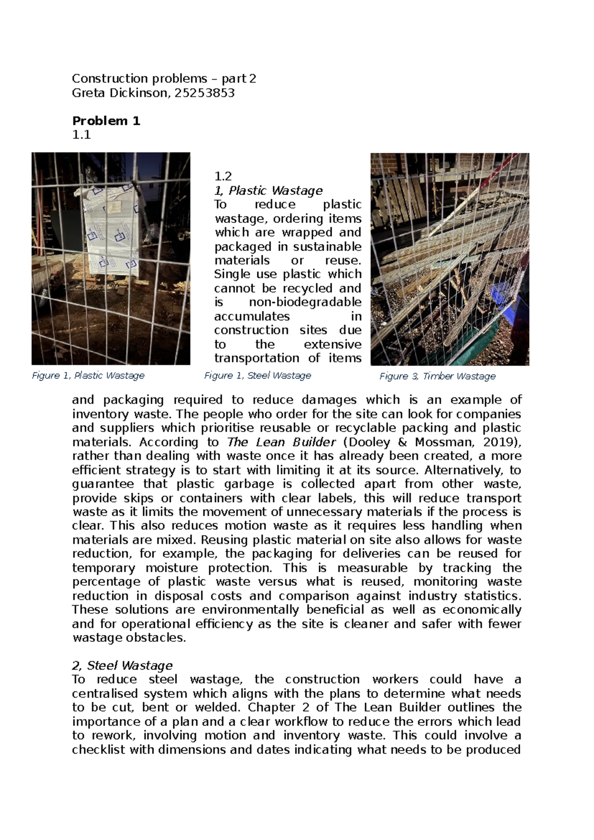 Construction Waste Reduction Strategies: Part 2 Analysis (ENG 252 ...