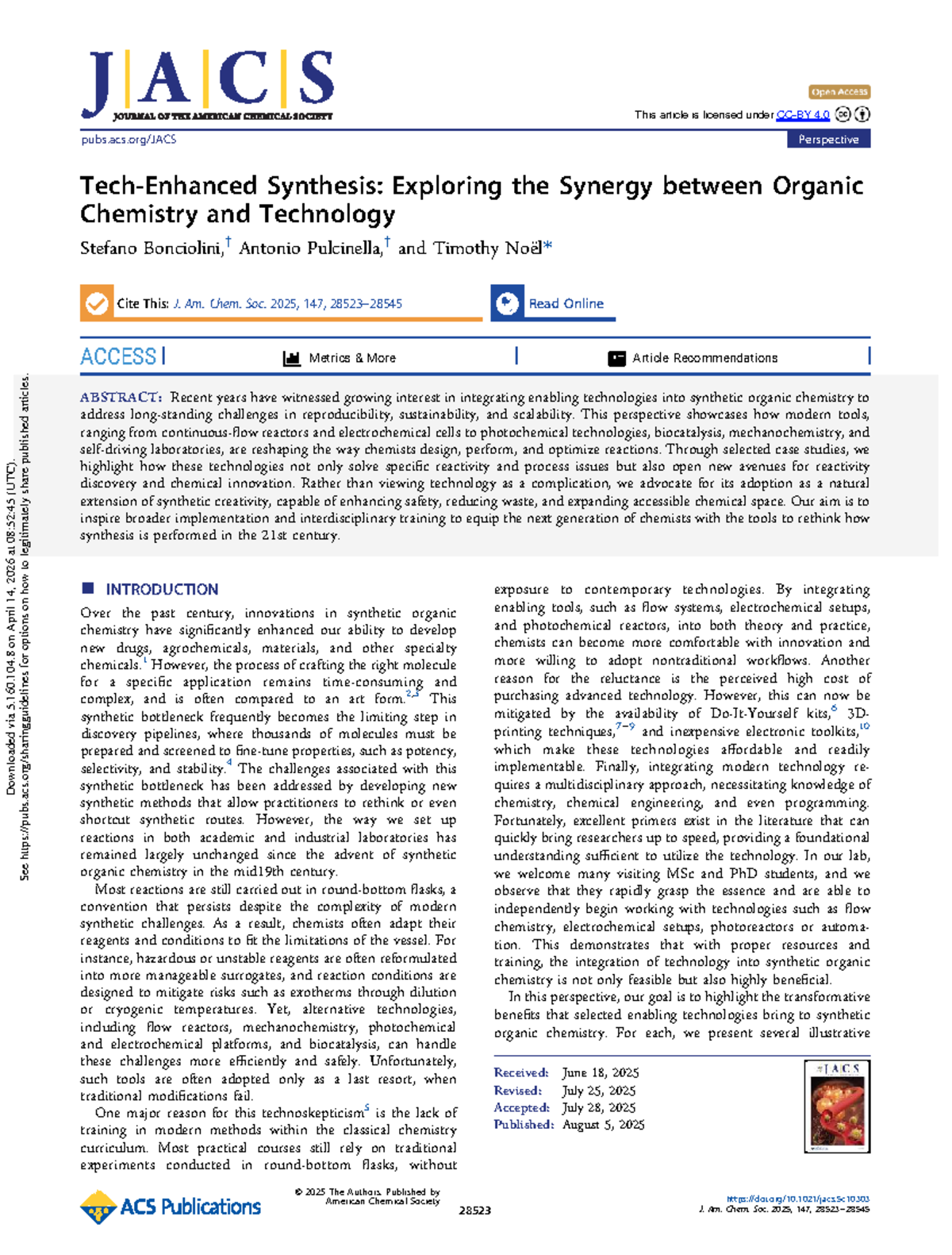Tech-Enhanced Synthesis: Synergy of Organic Chemistry & Technology ...
