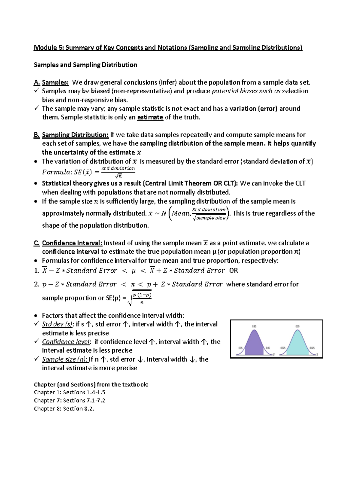 Chapter Overview of Sampling Concepts & Confidence Intervals - Stat 101 ...