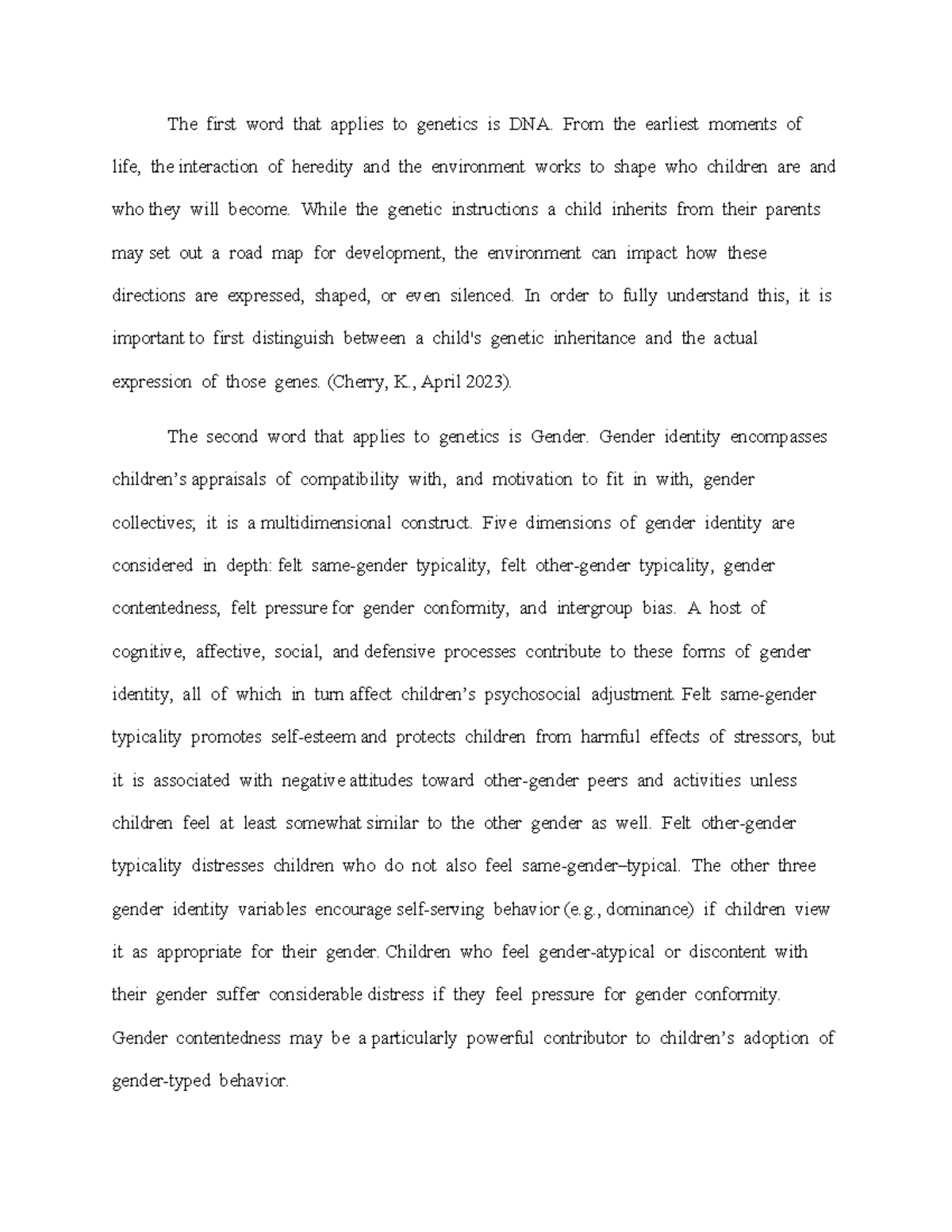 Childhood Development Module 1: Key Concepts in Genetics and Learning ...
