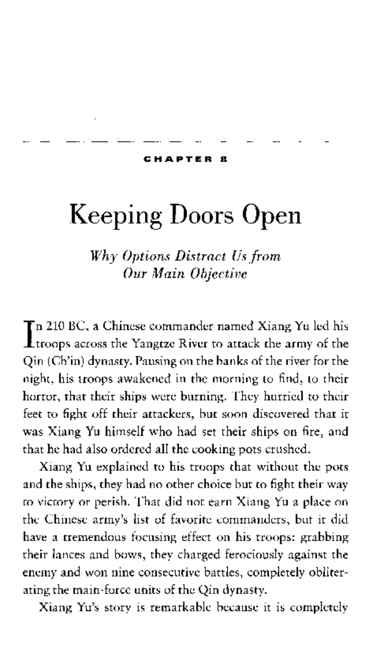 CHAPTER 8: The Dilemma of Keeping Options Open - Insights from Ariely ...