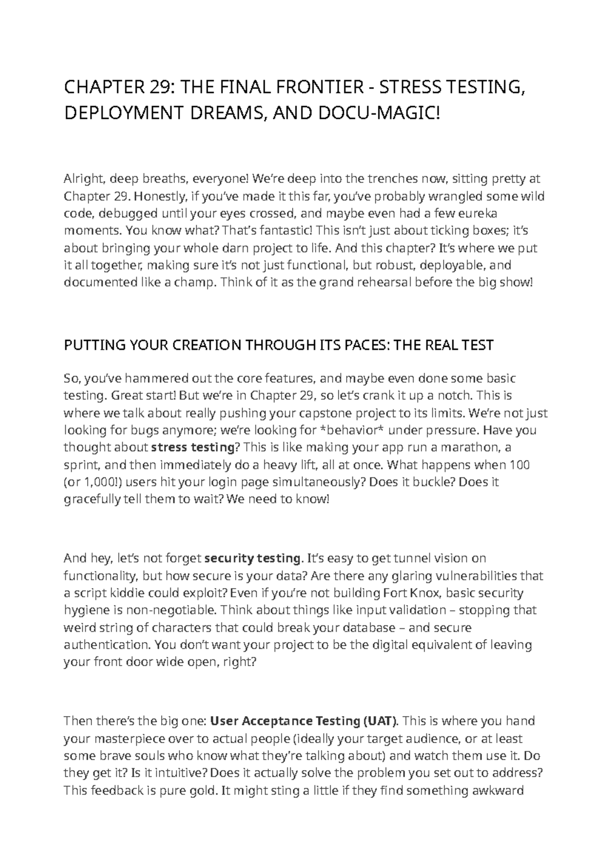 CH29: FINAL FRONTIER - STRESS TESTING & DEPLOYMENT STRATEGIES - Studocu