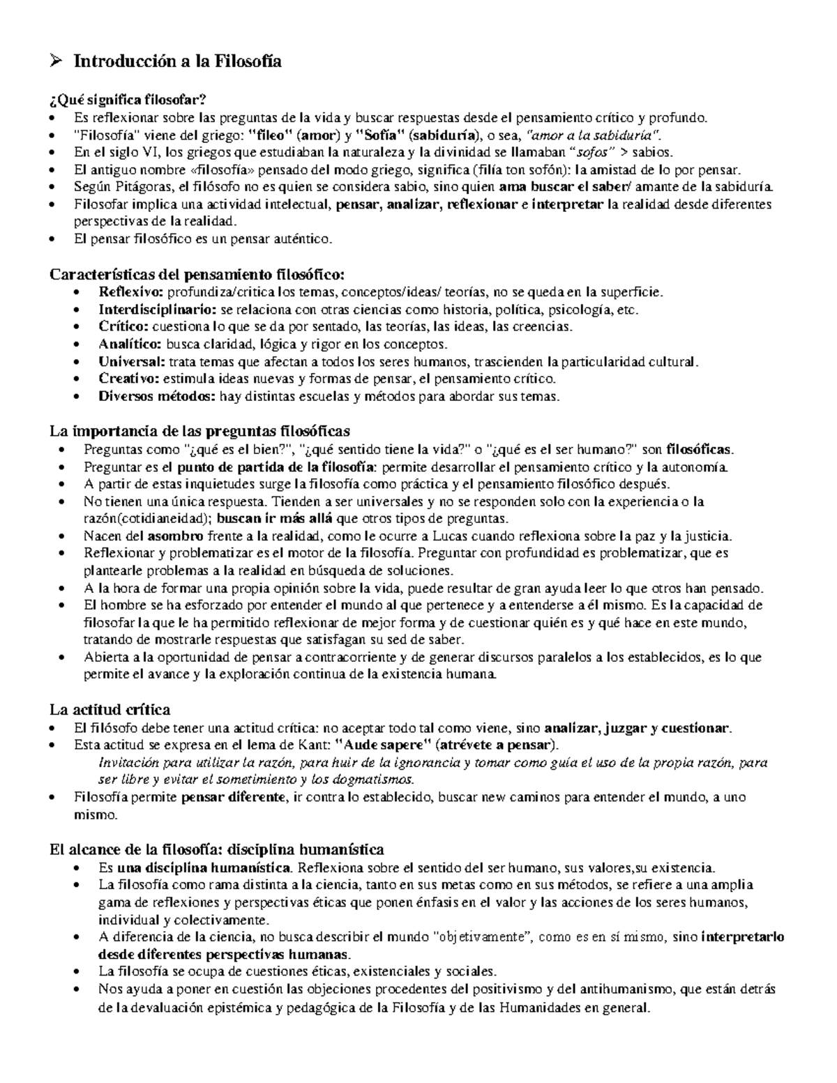 Introducción a la Filosofía: Reflexiones y Conceptos Clave P1 - Studocu