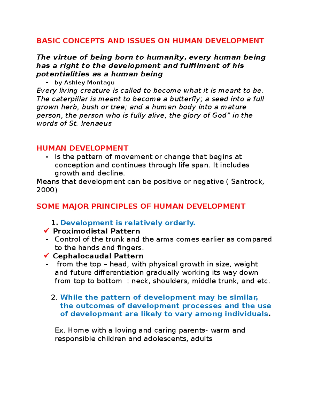 Module-1 - b yyh - MODULE 1 Human Development: Meaning, Concepts and ...