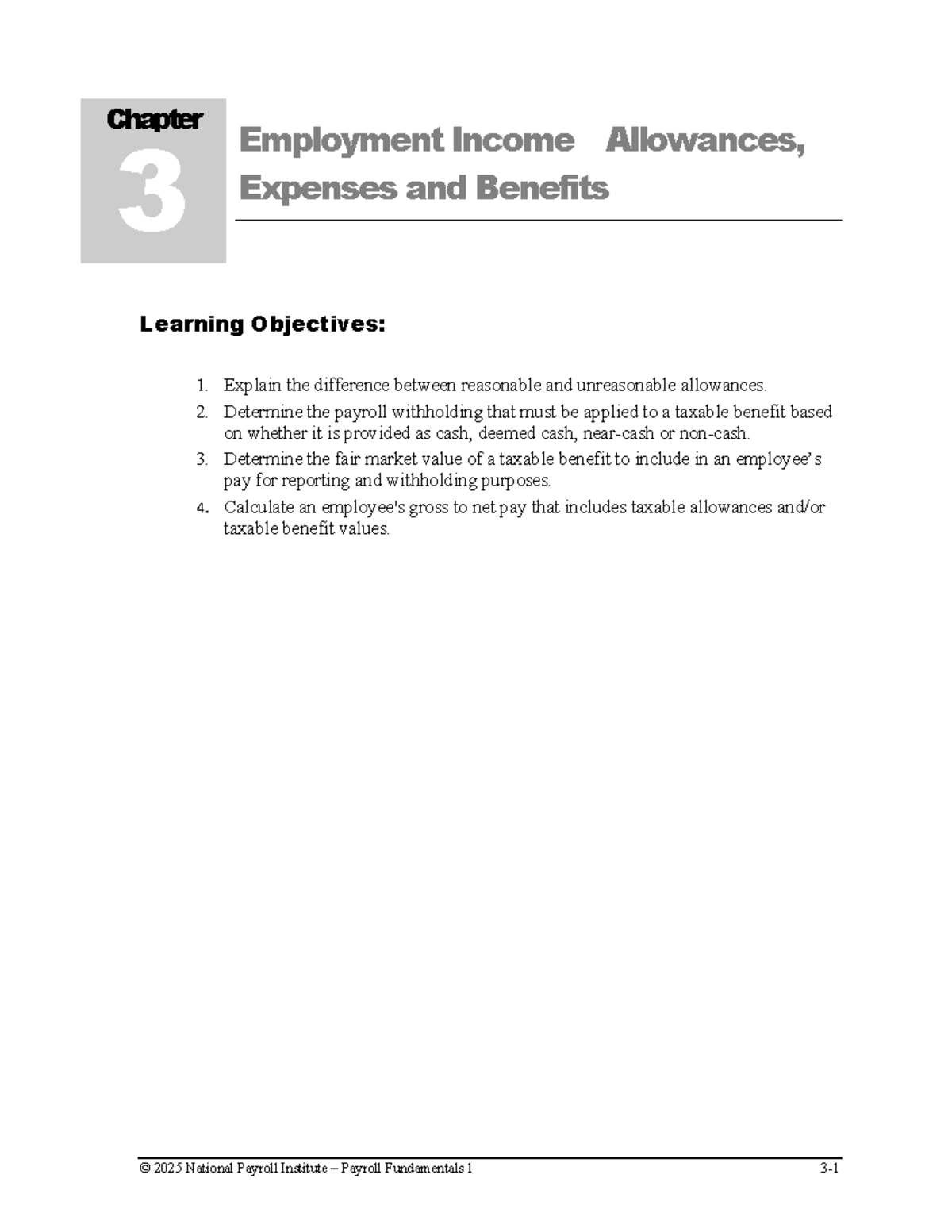 Chapter 3: Employment Income Allowances, Expenses & Benefits - Payroll ...